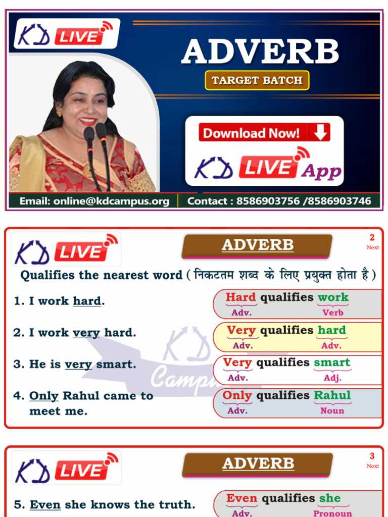 Adverb Placement and Usage Guide | PDF