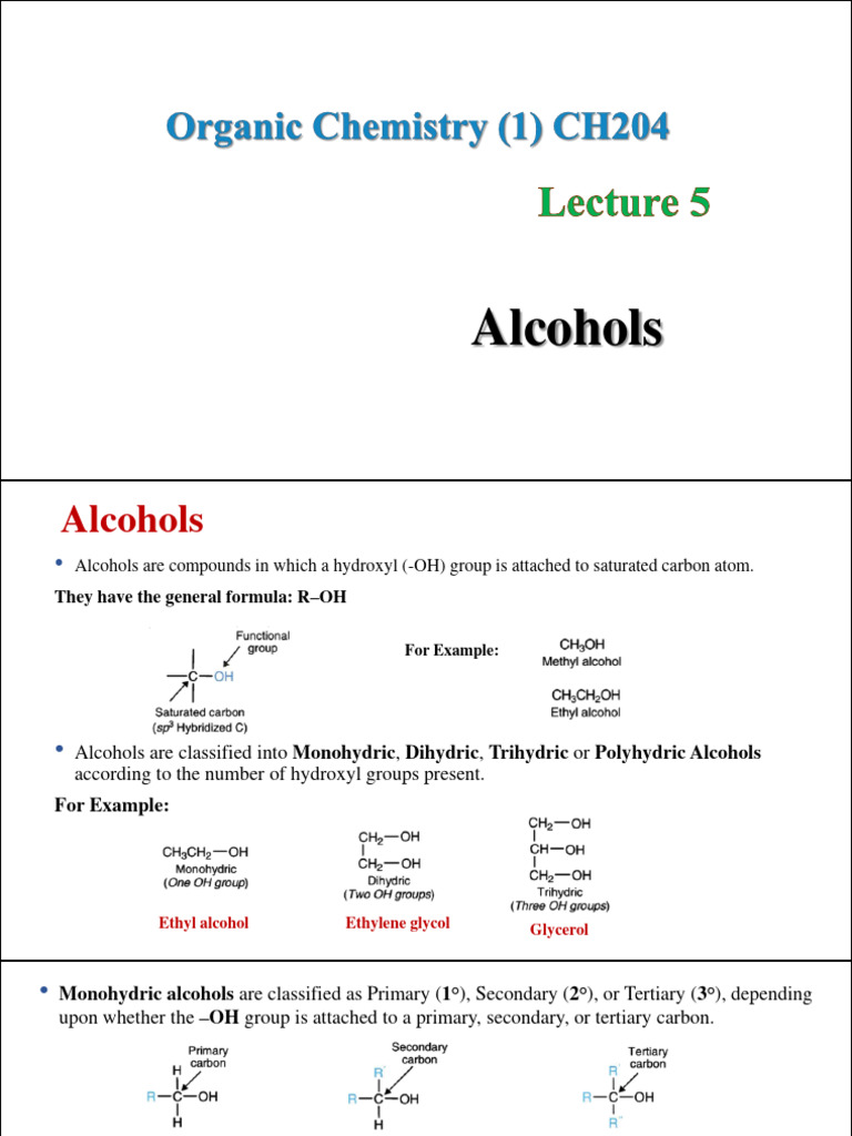 Organic Chemistry (1) - L05 | PDF