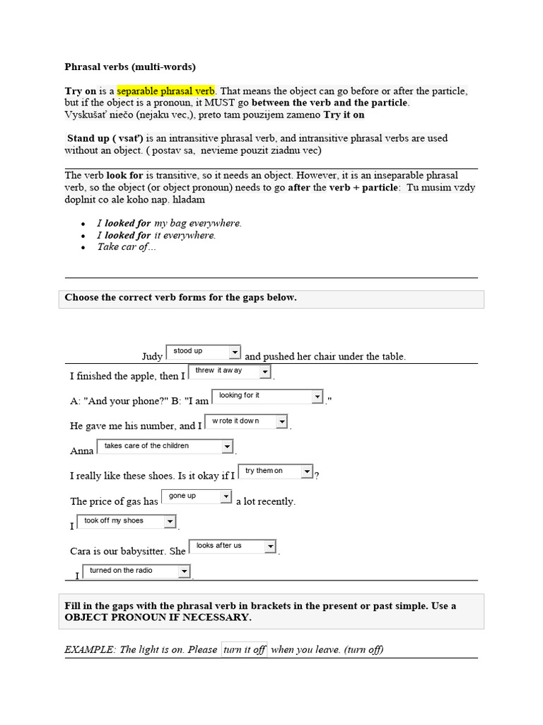 Understanding Phrasal Verbs | PDF
