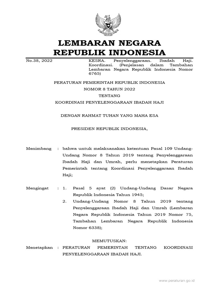 Koordinasi Ibadah Haji 2022 | PDF