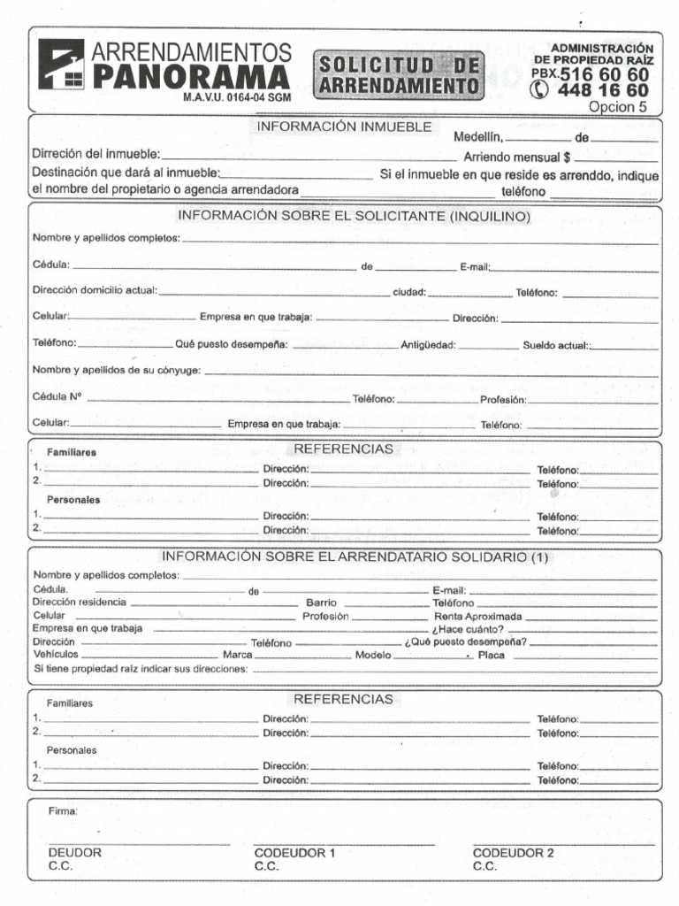 Formulario Solicitud | PDF