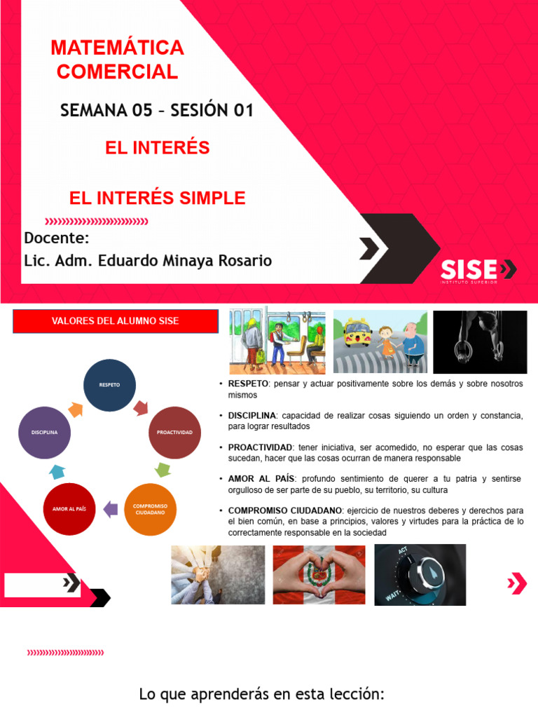 Semana O5 Sesion 01 El Interés - Interés Simple | PDF