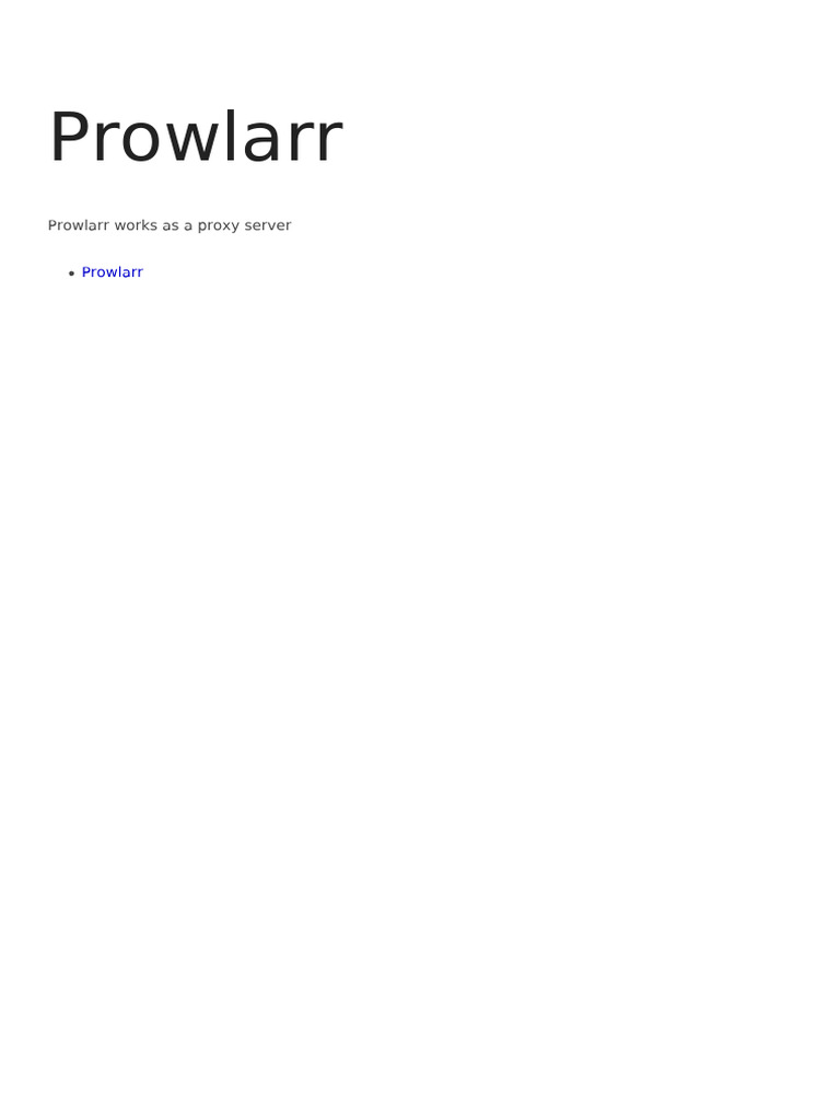 Prowlarr | PDF