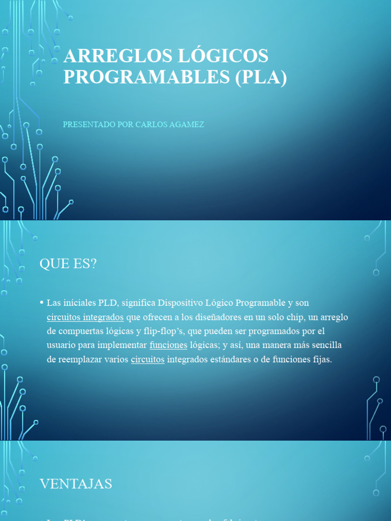 Arreglos Lógicos Programables (PLA) | PDF