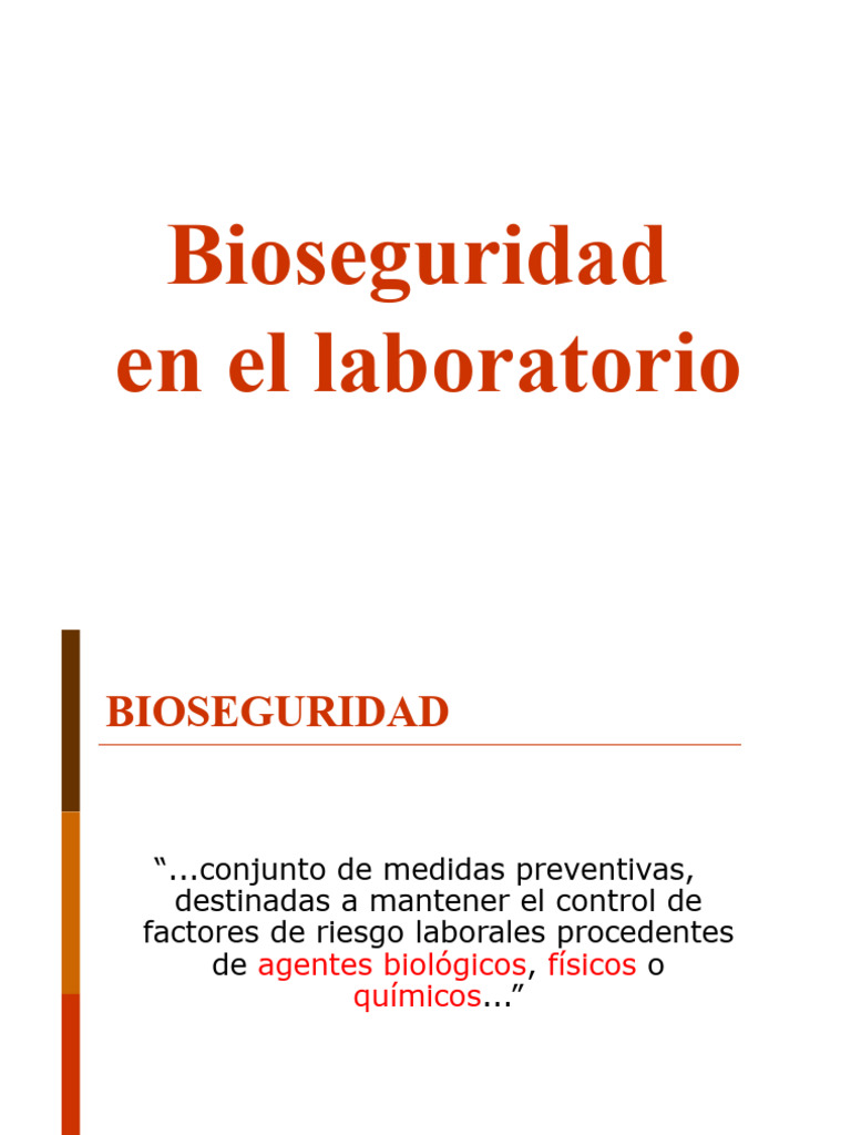 Bioseguridad en El Laboratorio | PDF | Laboratorios | Infección