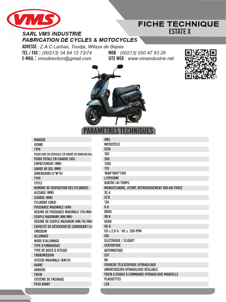 Fiche Technique VMS Estate X | PDF | Technologie et ingénierie
