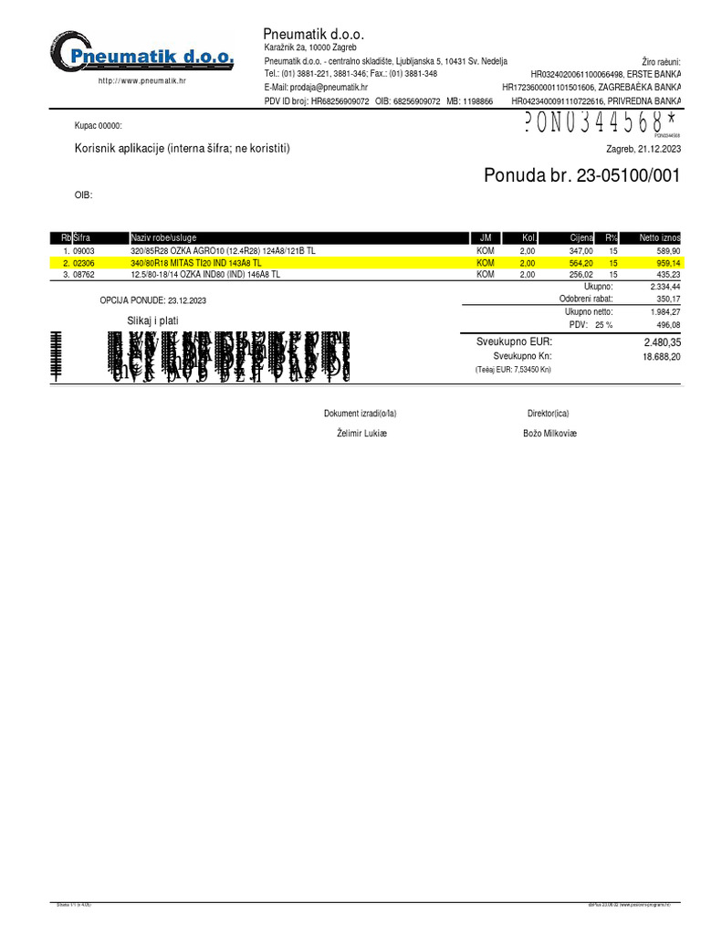 Ponuda 05100-00001 | PDF