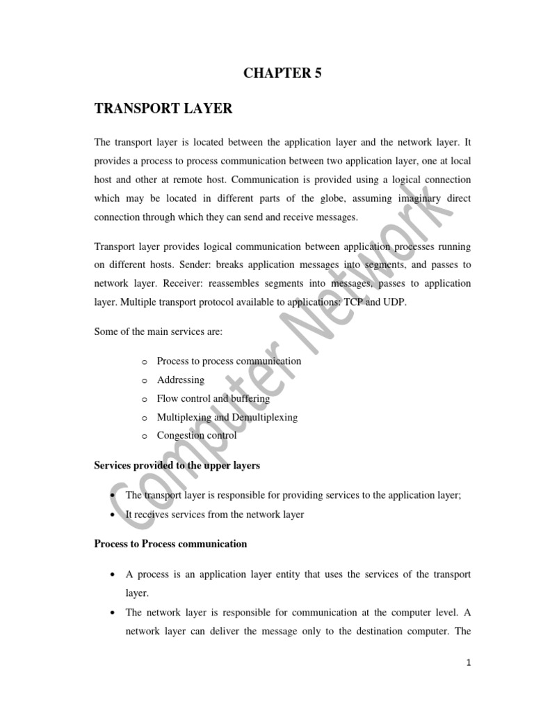 Chapter 5 Pdf Transmission Control Protocol Port Computer Networking
