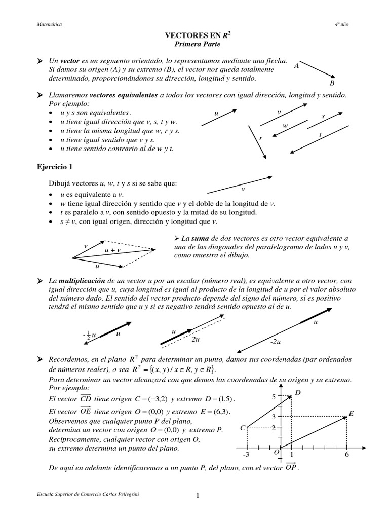 Vectores en R2: Guía y Ejercicios | PDF | Vector Euclidiano | Euclides