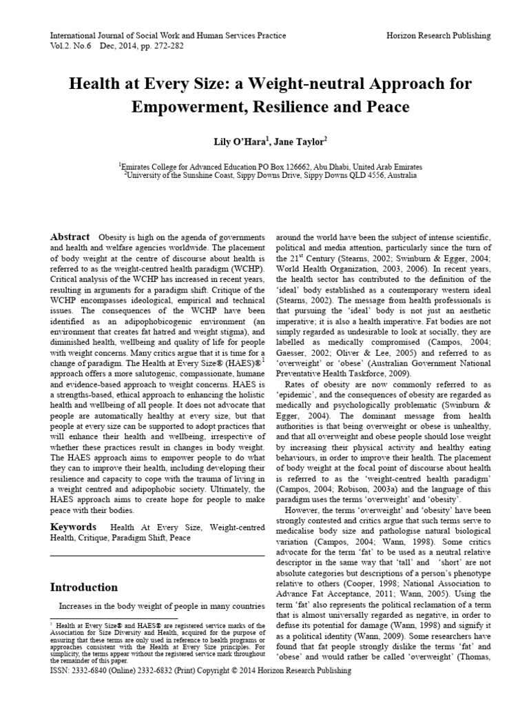 Health at Every Size | PDF | Obesity