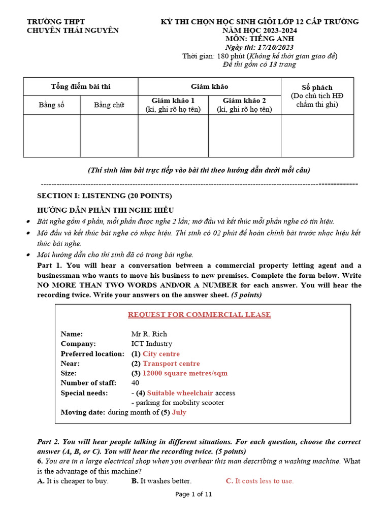 ĐỀ THI HSG CẤP TRƯỜNG 2023-2024 | PDF | Infrastructure | Hip Hop Music