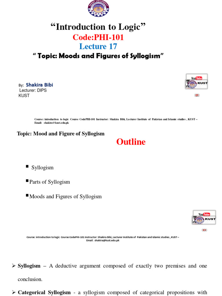 Mood and Figure of Syllogism | PDF | Logic | Intelligence