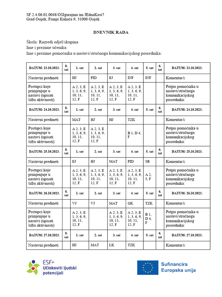 Obrazac 4 - Listopad 4 | PDF