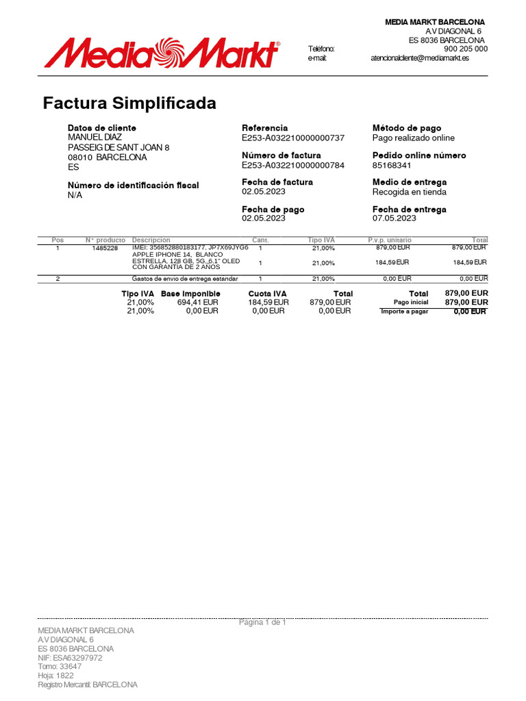 Factura 3989392 | PDF