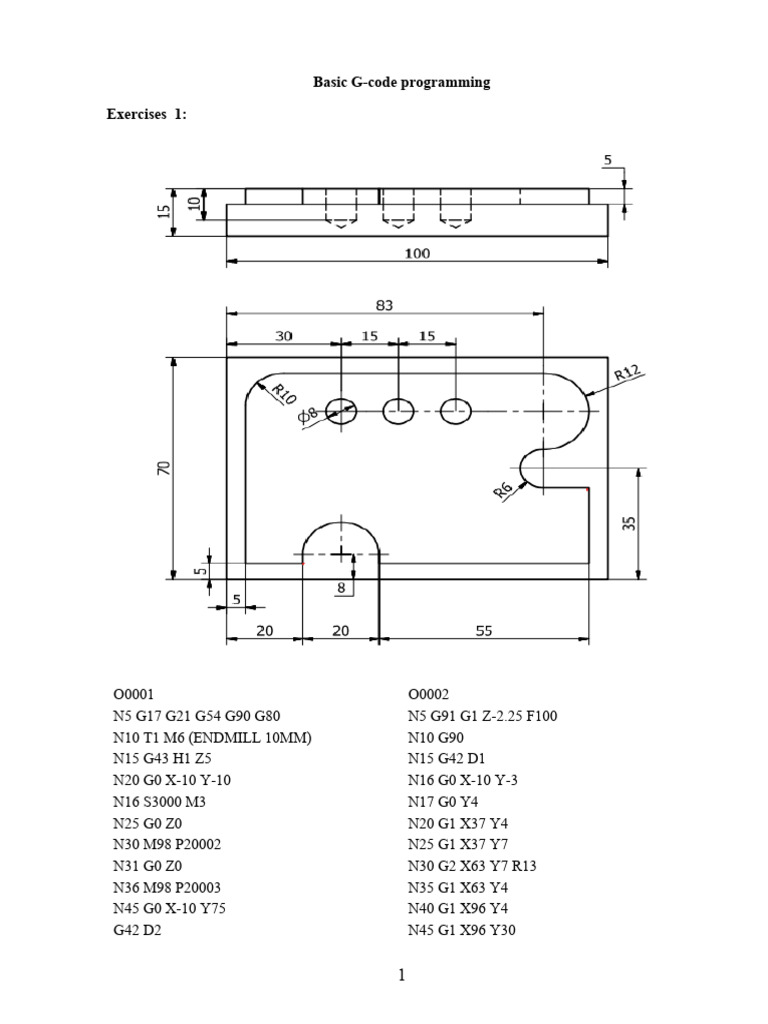 G-code Programming Exercises Guide | PDF | Technology & Engineering