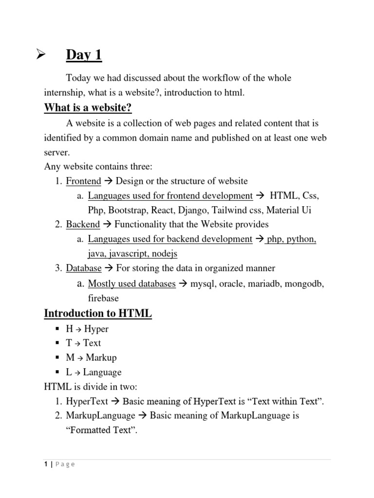 React Internship Report | PDF | Html Element | Html React Internship Report | PDF | Html Element | Html