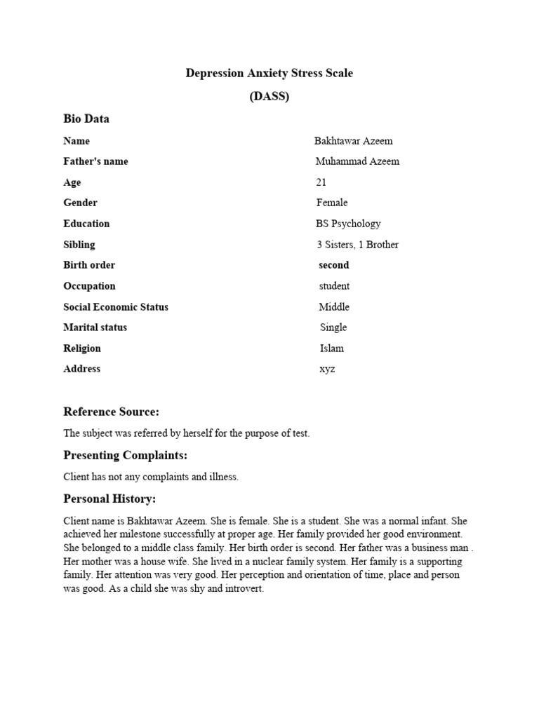 Dass Report | PDF | Psychology | Behavioural Sciences