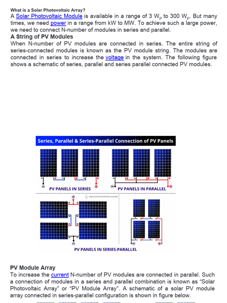 Series-Parallel Connection of Solar Panels | PDF | Solar Panel ...