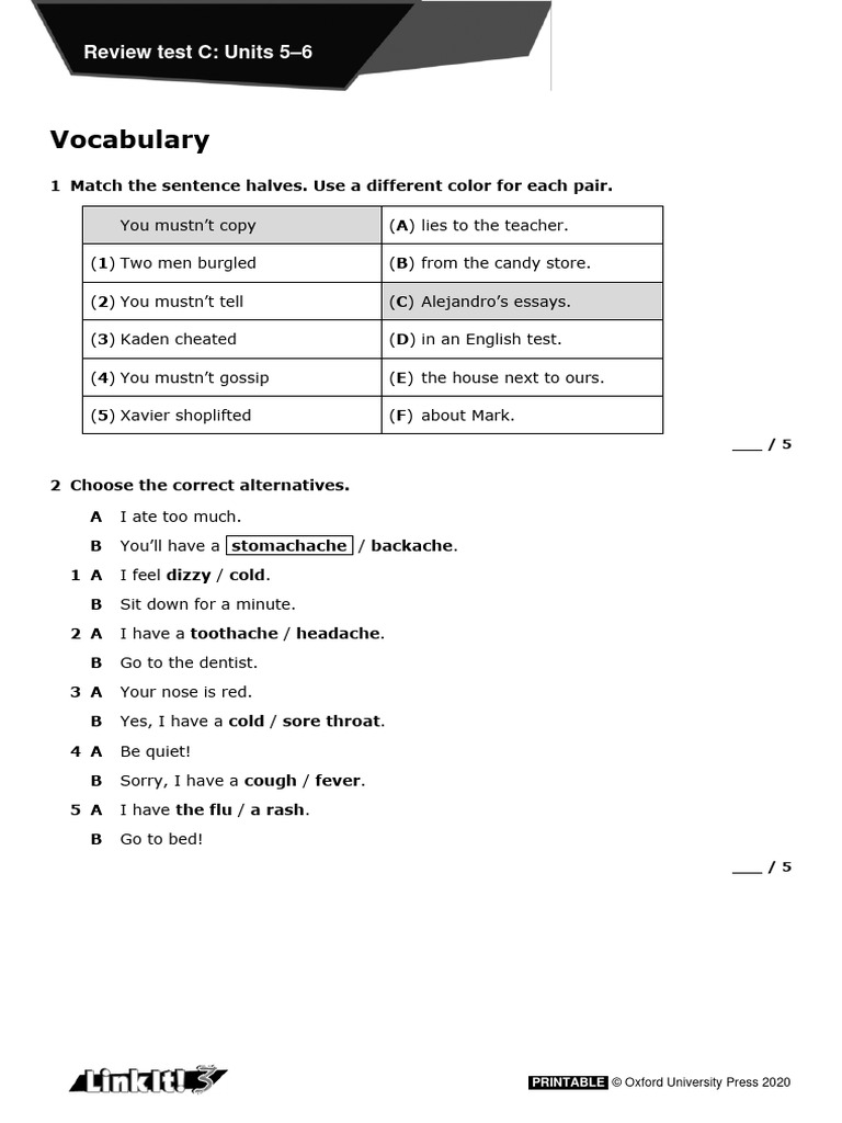 LI L3 Review Test Units 5-6 C | PDF