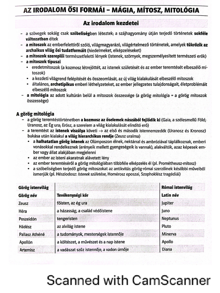 Az Irodalom Ősi Formái | PDF