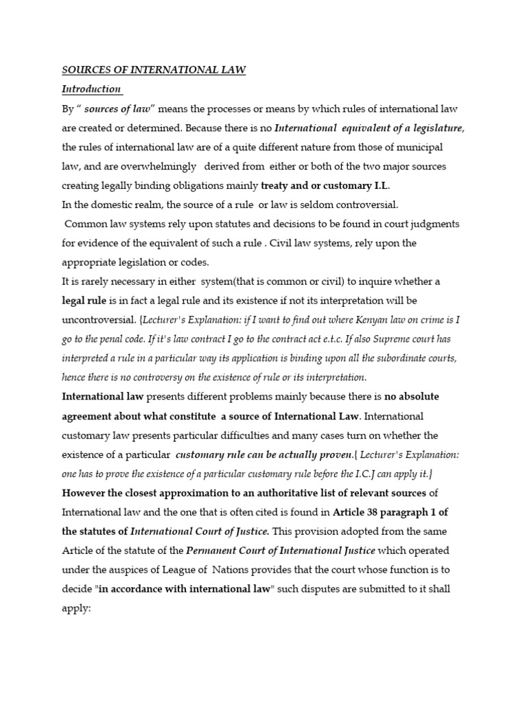 Sources of International Law | PDF | Law