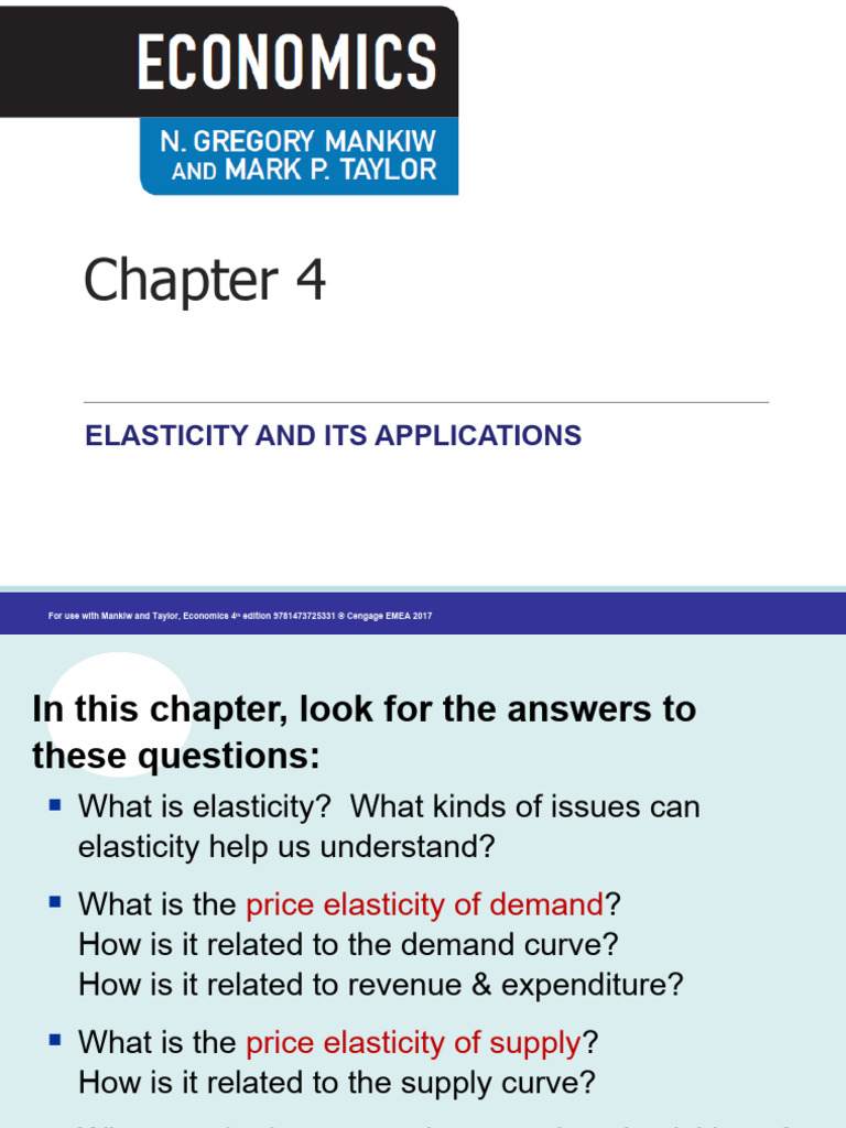 Chapter 4 - Elasticity | PDF | Demand | Elasticity (Economics)