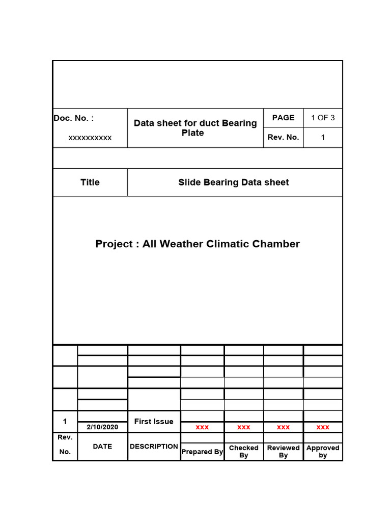 Bearing Plate Data Sheet Rev 1 09022020 | PDF