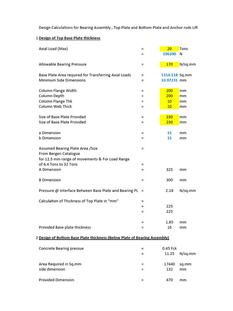 Bearing Plate Design | PDF