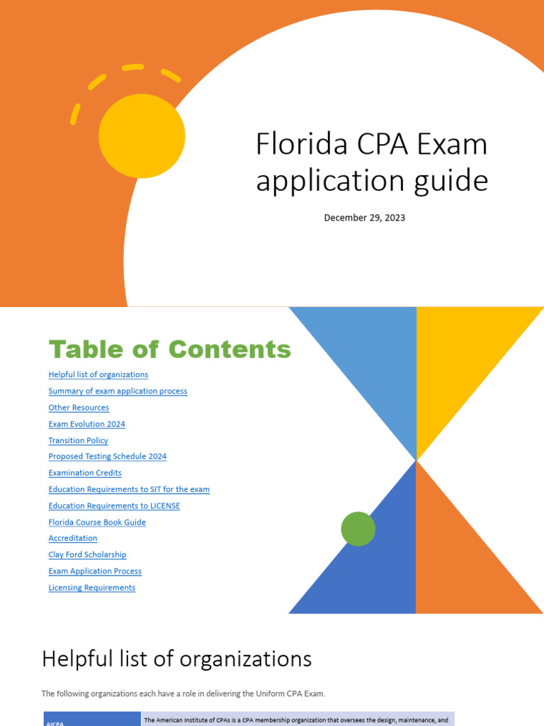 Florida CPA Exam Application Guide | PDF
