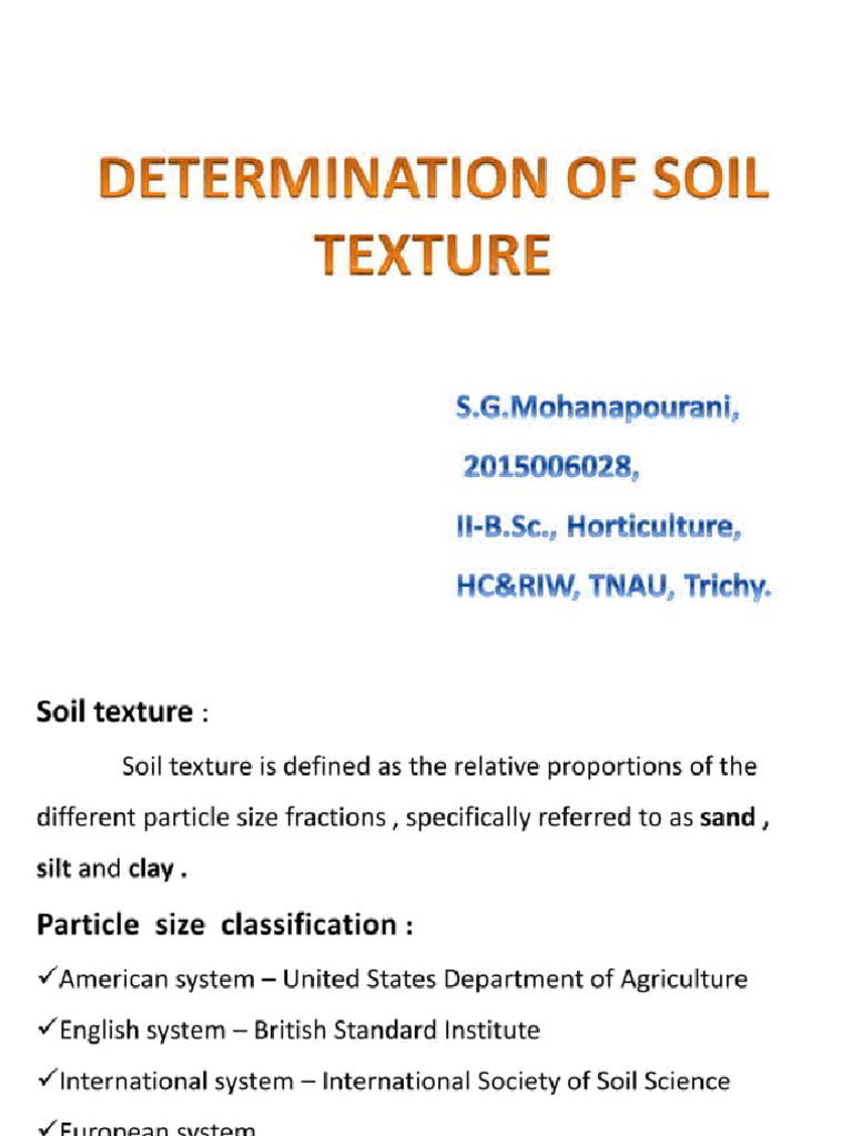 Determination of Soil Texture | PDF