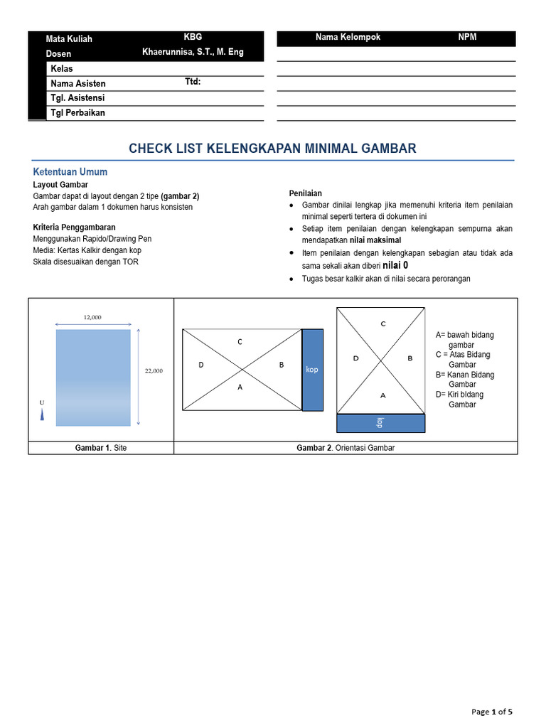 Check List Kelengkapan Gambar KBG | PDF