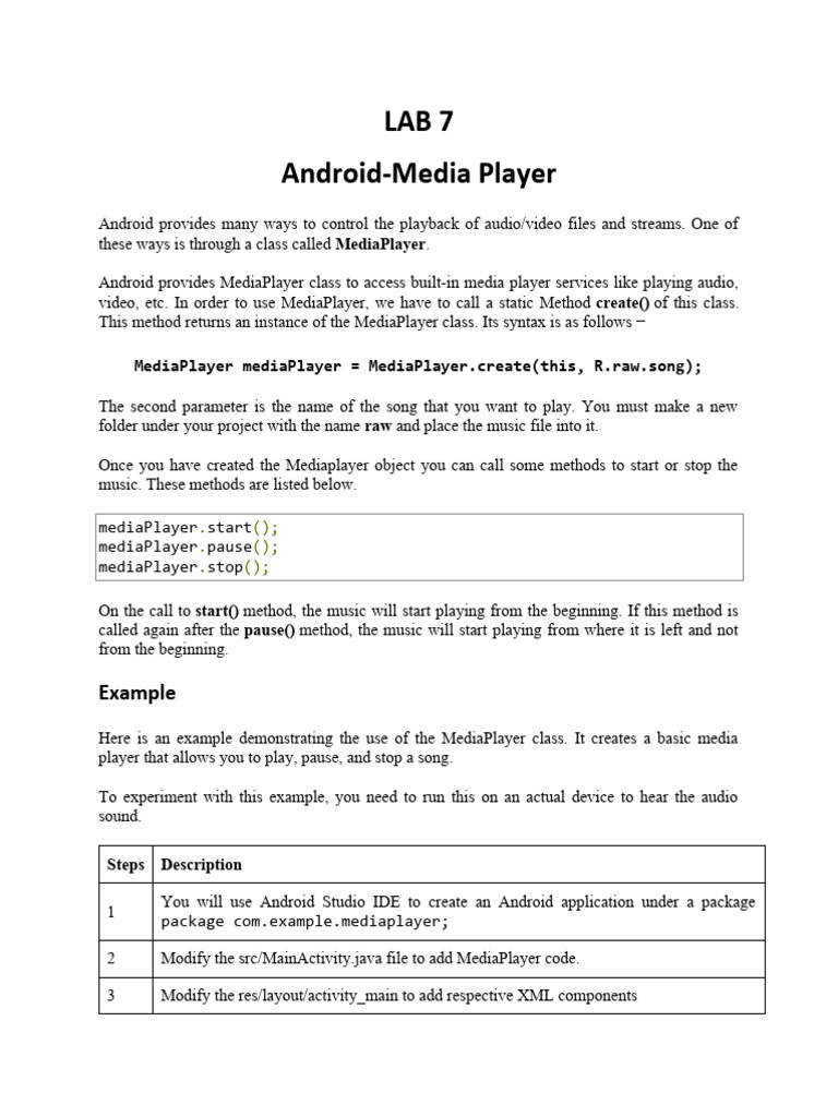 Media Player | PDF