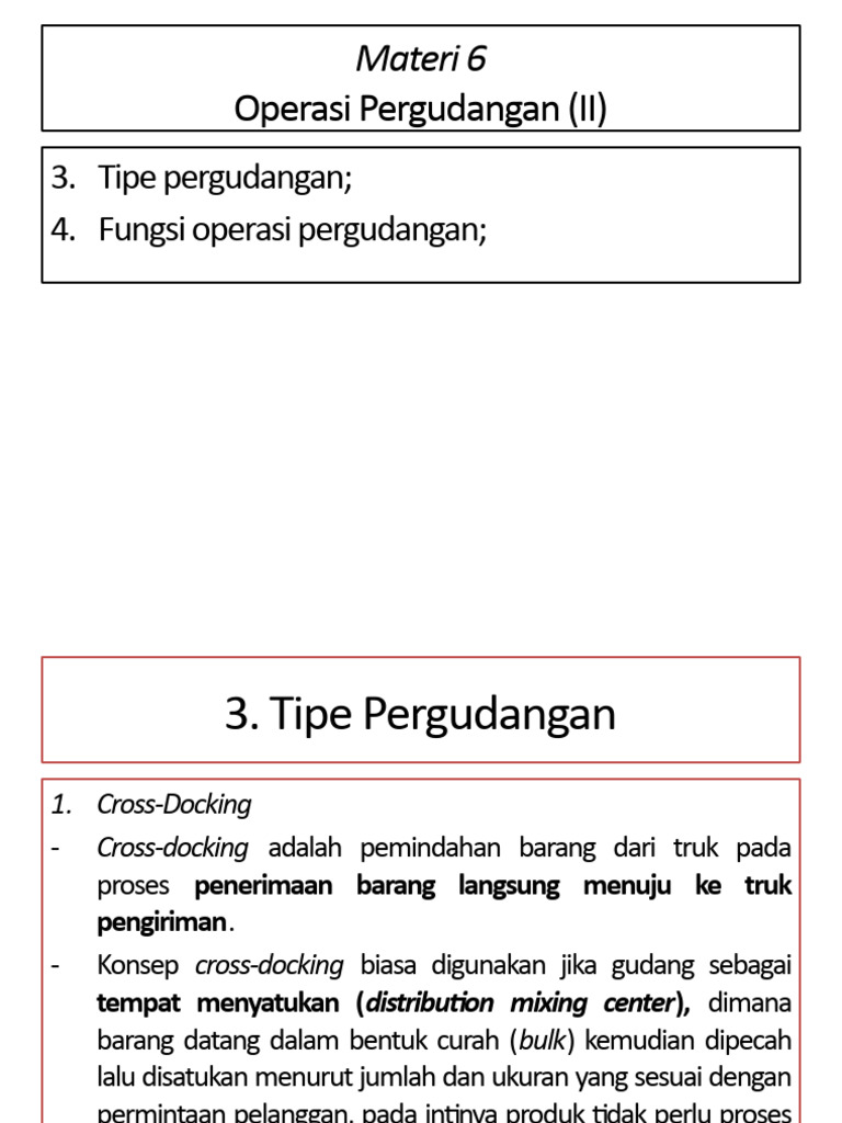 Materi 6 Operasi Pergudangan | PDF | Bisnis