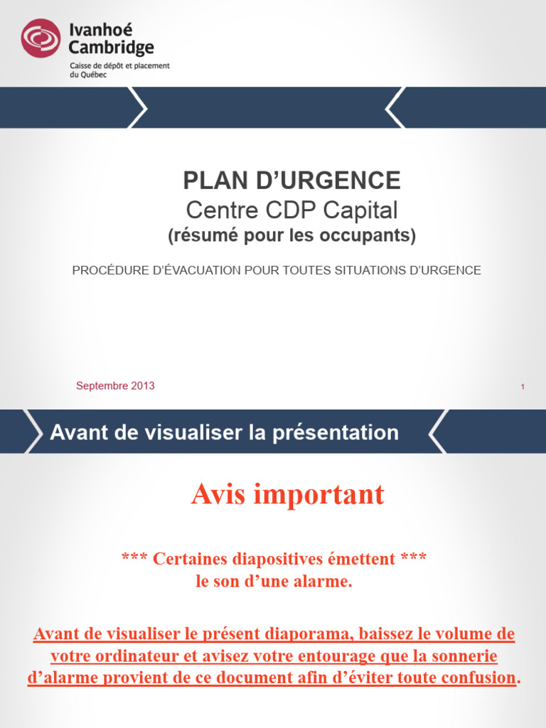 Plan D'Urgence: Centre CDP Capital | PDF