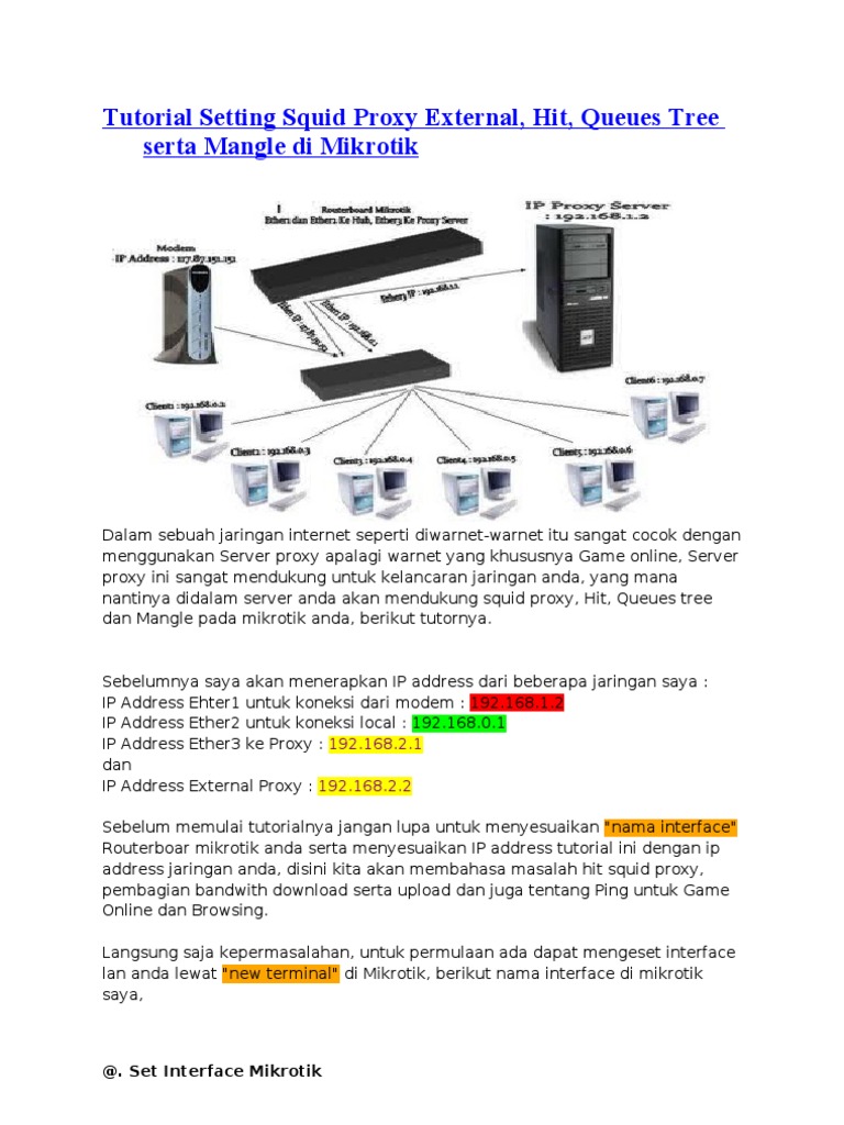 SETTING UP SQUID PROXY, BANDWIDTH MANAGEMENT, AND GAME OPTIMIZATION ON MIKROTIK | PDF