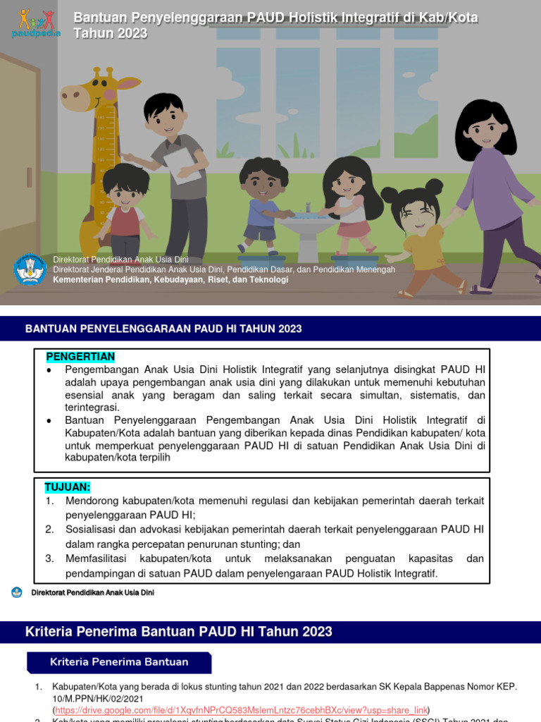 Paparan Bantuan PAUD HI 2023 - 05052023 | PDF | Bisnis | Pengelolaan ...
