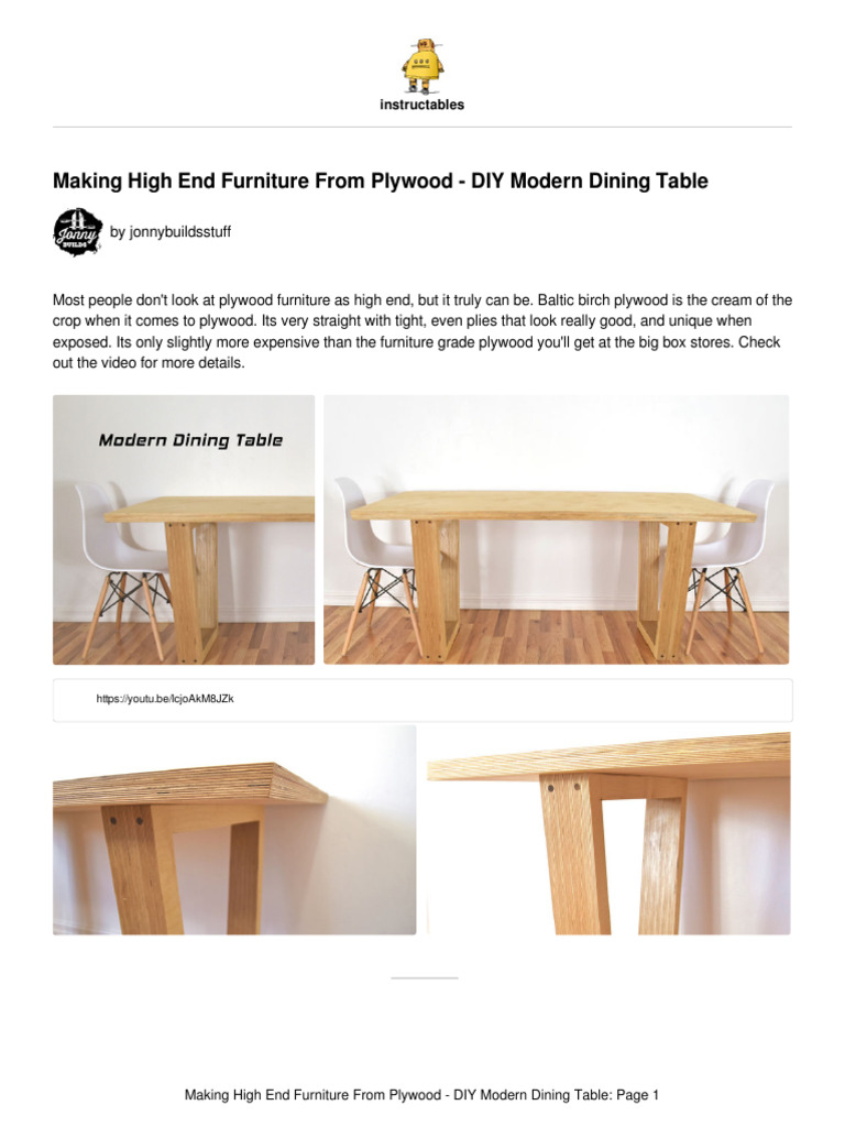 Making High End Furniture From Plywood Diy Modern Pdf Plywood