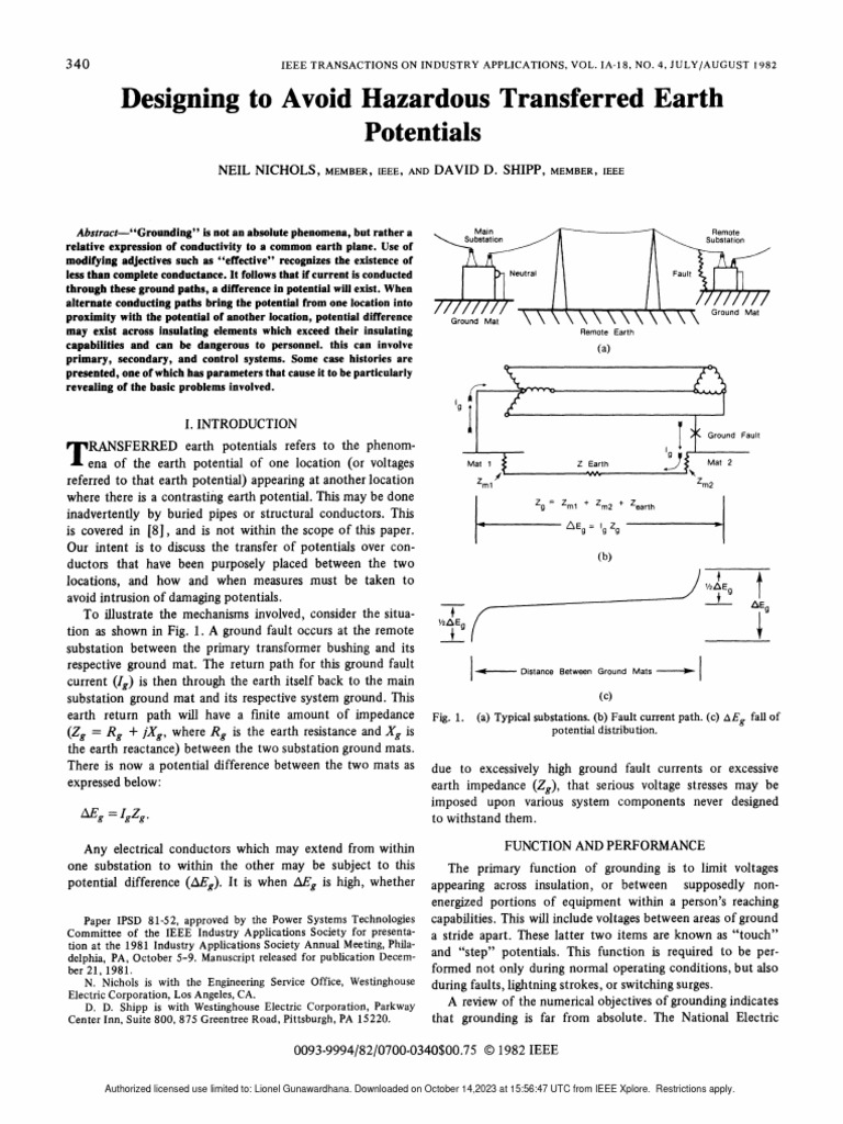 Designing To Avoid Hazardous Transferred Earth Potentials | PDF ...