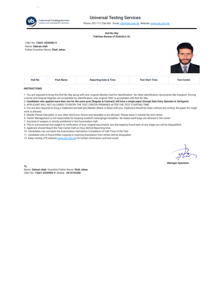 Universal Testing Services | PDF | Identity Document | Privacy