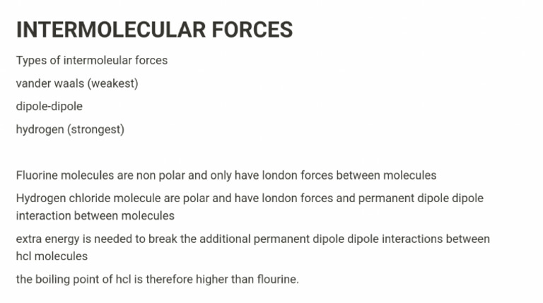 Intermolecular Forces | PDF