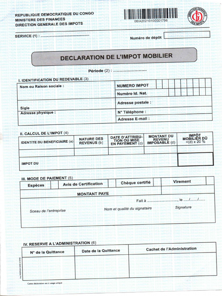 Declaration de L'impot Mobilier | PDF