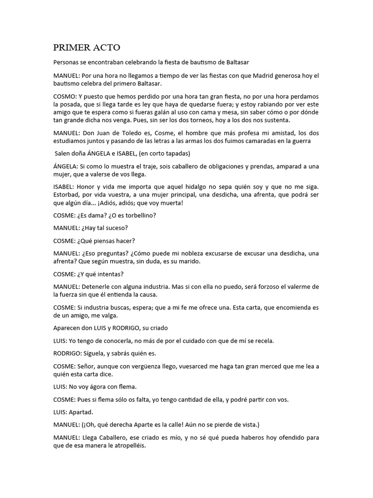 PRIMER ACTO Numero Original | PDF