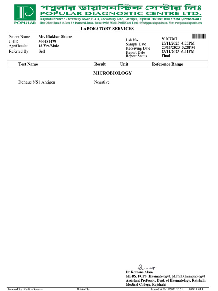 Lab Result | PDF