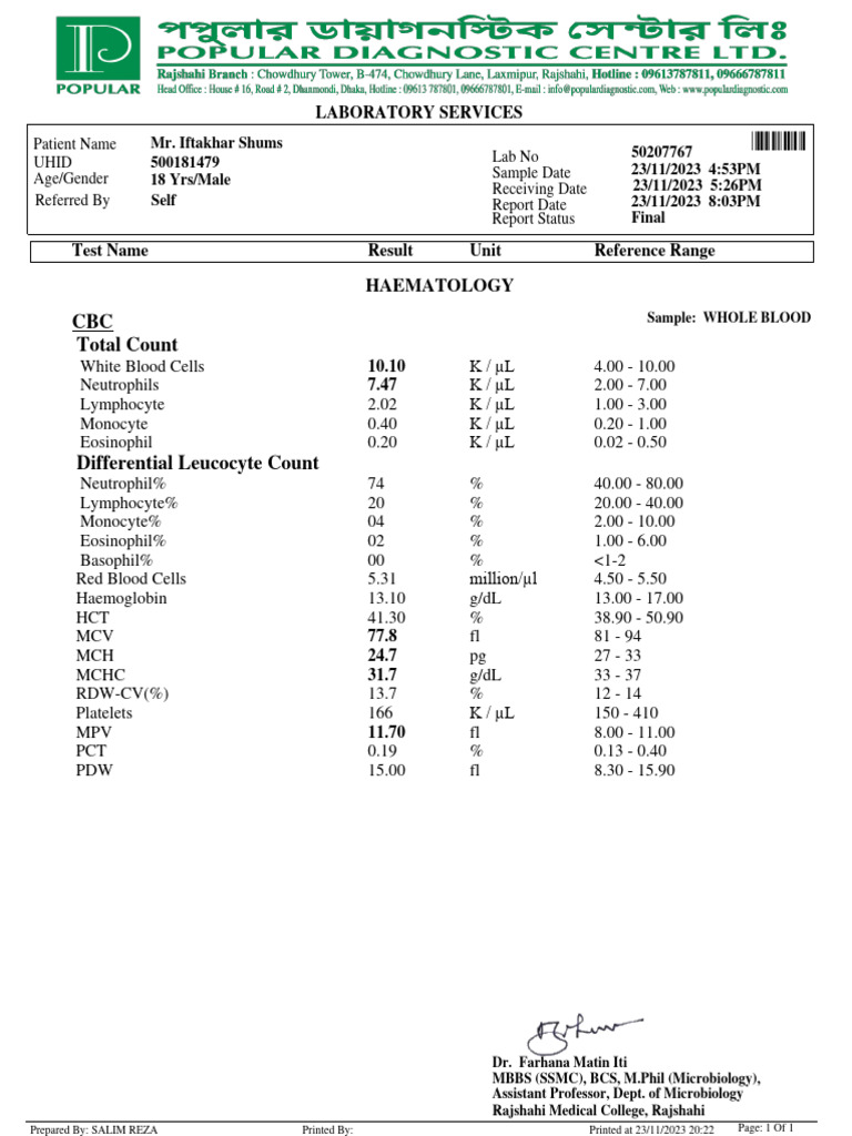 Lab Result | PDF