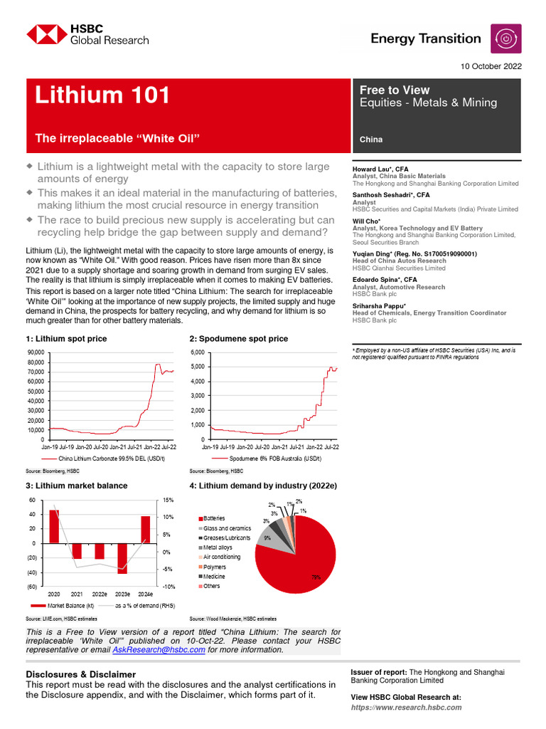 Lithium 101 | PDF