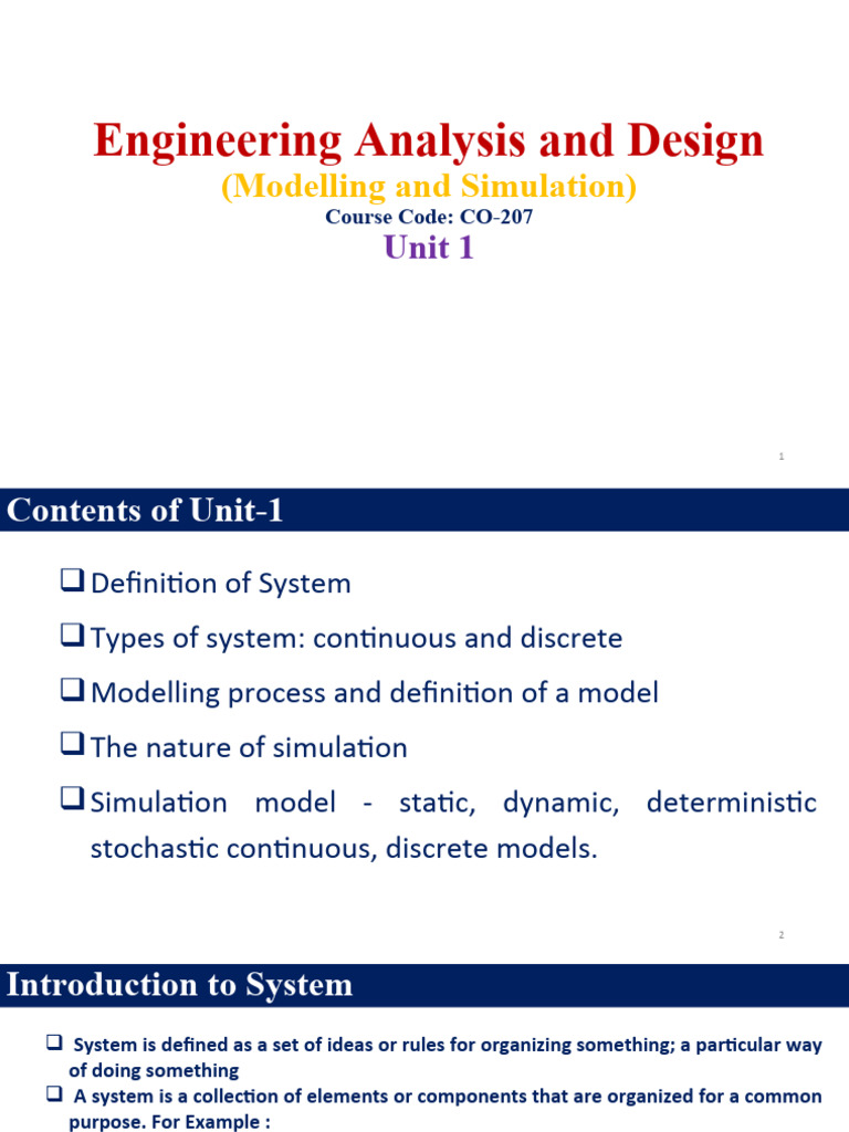 Unit-1 Mod-Sim | PDF