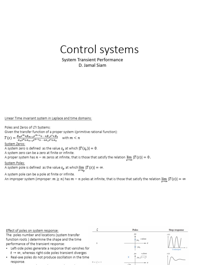 Control+Systems Transient+Performance ( ( (3) ) ) | PDF | Damping ...
