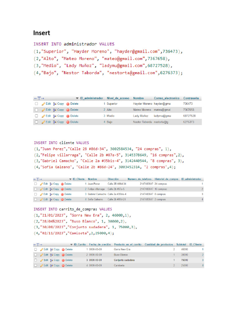 Comandos DML - DDL - VDL | PDF