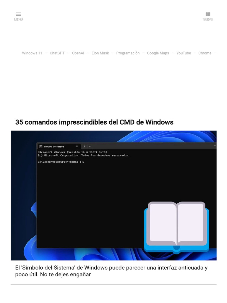 35 Comandos Esenciales del CMD de Windows | PDF | Archivo de ...