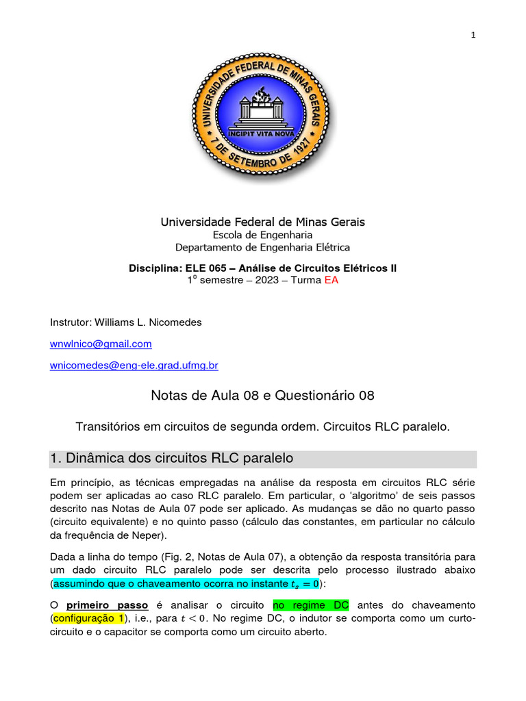 Notas de Aula - 08 - EA - 2023 - 1 | PDF